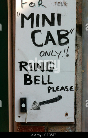 Mini Cab sign Stock Photo - Alamy