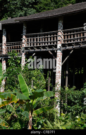 Traditional native Iban crafts in a longhouse in Borneo, Malaysia Stock ...