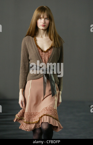 Pringle London Autumn Winter Model Lily Cole long red hair fringe ...