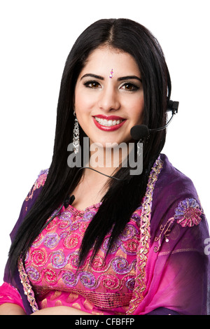 Beautiful Happy Indian Hindu Business Customer Service Representative ...