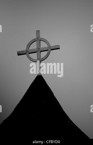 Cross on church, Gjoa Haven, King William Island, Nunavut, Canada Stock ...