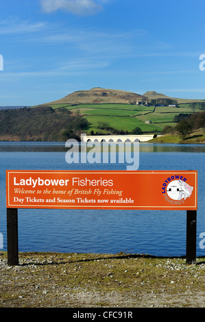 ladybower fisheries sign fly fishing sign england uk Stock Photo - Alamy
