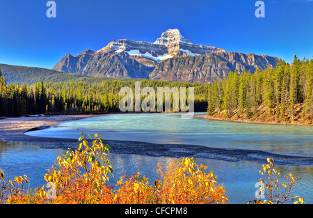Mount Christie and Athabasca River Jasper National Park Alberta Stock ...