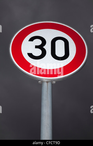 Road sign, max speed 30, speed limit 30 Stock Photo - Alamy