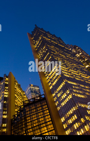 BCE building and other downtown high rise buildings at dusk, Toronto ...