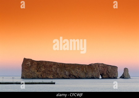 Perce' Rock At Sunset; Perce', Quebec, Canada Stock Photo - Alamy