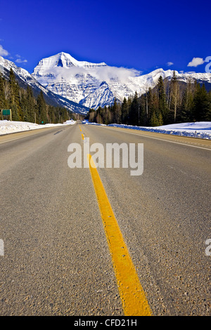 Yellowhead Highway towards Canadian Rocky Mountains at the border of ...