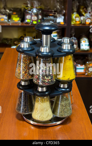 Different spices on the counter of market Stock Photo - Alamy