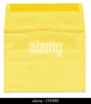 Yellow envelope with blank paper isolated on a white background Stock ...