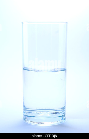 Glass of water half empty isolated on white background Stock Photo - Alamy