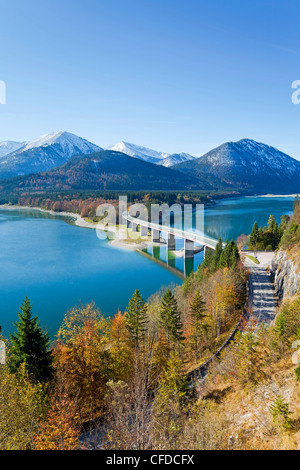 Road bridge over Lake Sylvenstein Oberbayern Bavaria Germany Stock ...