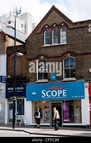 Scope charity shop, High Street, Lincoln City, Lincolnshire, England ...