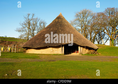 Celtic Iron Age roundhouse reconstructed on original foundations at ...