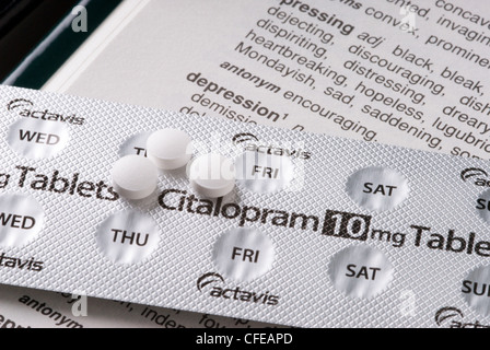 Generic image of Citalopram tablets. Prescribed as an antidepressant ...