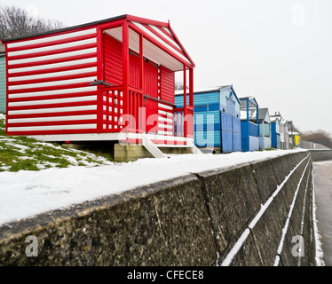 Snow, Whitstable beach, Kent, England, UK Stock Photo - Alamy