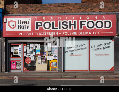 Shop front facade of a Polish Delicatessen Shop in the Shirley area of ...