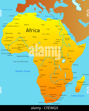 Africa Continent Map Stock Photo - Alamy