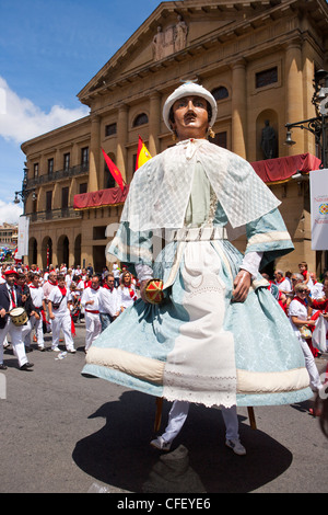 Giants of Pamplona procession, San Fermin Fiesta, Pamplona, Navarra ...