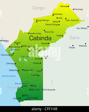 Abstract vector color map of Cabinda country Stock Photo - Alamy