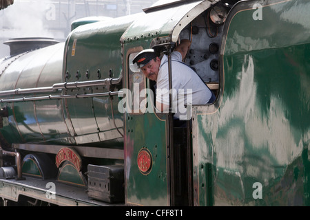Steam locomotive the Lord Nelson engine at Toddington in the Cotswolds ...
