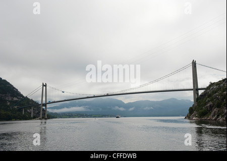 bridge connecting two islands in the fiords of Lofoten islands , Norway ...
