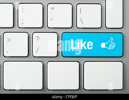 Like key on keyboard of laptop computer. Social concept Stock Photo - Alamy