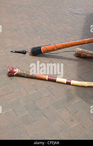 Australian Aboriginal didgeridoos Stock Photo - Alamy