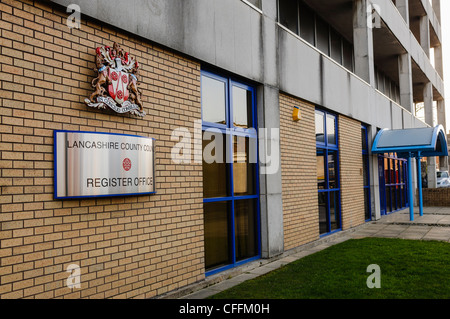 Lancashire County Council register office coat of arms and sign in ...