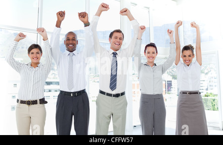 Business Team Cheering Stock Photo - Alamy