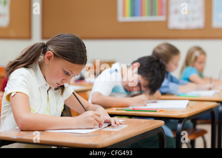 Side view of students doing exercises during class Stock Photo - Alamy