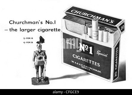 Churchmans No1 Special cigarettes advert from 1947 Stock Photo - Alamy