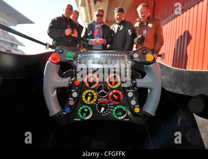 steering wheel and driver's seat of the MercedesGP W02 during Formula ...