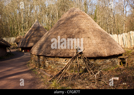 bronze age celtic village,round house huts in welsh bronze age hamlet ...