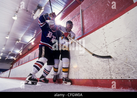 Ice hockey players checking Stock Photo - Alamy