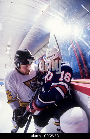 Ice hockey players checking Stock Photo - Alamy