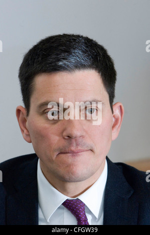 South Shields MP David Miliband, (right), is seen with Aran Handa ...