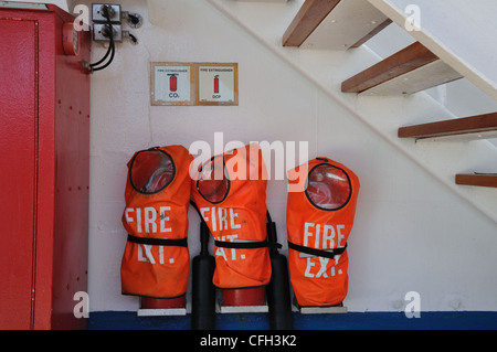 Cruise ship fire equipment station Stock Photo - Alamy