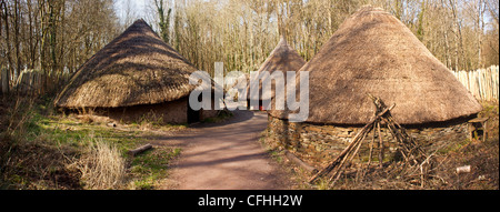 bronze age celtic village,round house huts in welsh bronze age hamlet ...