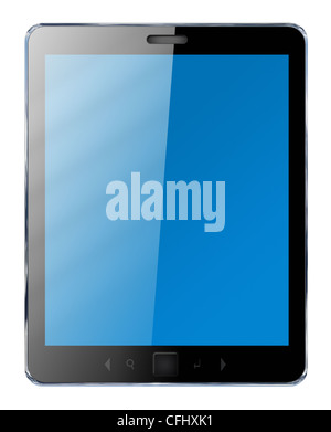 Black abstract tablet pc on white background Stock Photo - Alamy