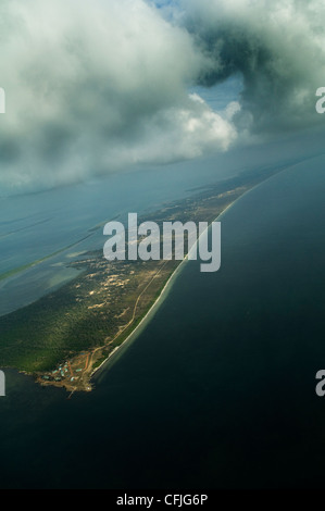 Aerial view of Jaffna lagoon ( left), Palk bay on the right and ...