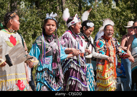 Woman in traditional regalia, Stony Nakoda First Nations, Bar U Ranch ...
