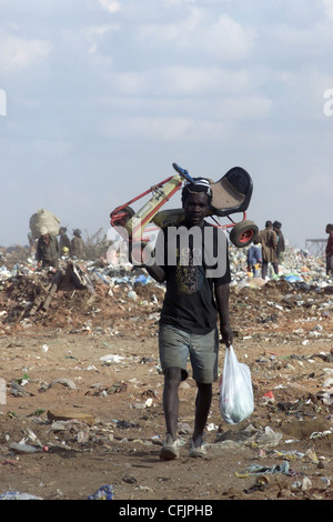 Squatter community living in squalor near a municipal dumping site in ...
