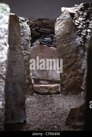 The interior of Unstan Neolithic chambered cairn on Mainland, Orkney ...