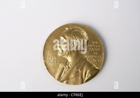 Gold coin, Alfred Nobel, Nobel Prize, honor, award Stock Photo ...