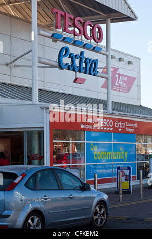 Tesco Extra entrance and external sign Stock Photo - Alamy
