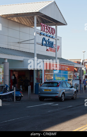 Tesco Extra entrance Stock Photo - Alamy