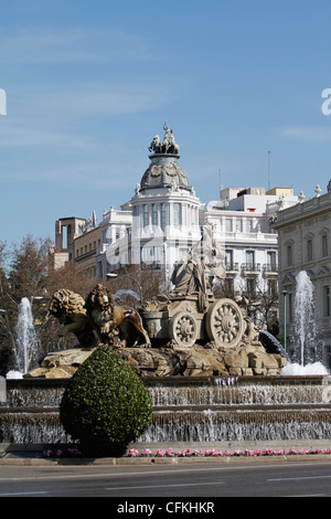 Cibeles Fountain in Madrid, Spain. One of the best known symbols of the ...