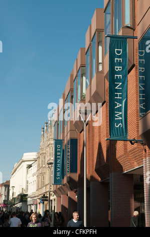 Debenhams shop front facade building outside exterior Nottingham City ...