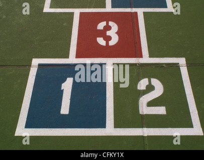 hopscotch game board outdoors Stock Photo - Alamy