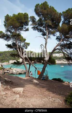 Girl in a beach of Minorca Stock Photo - Alamy
